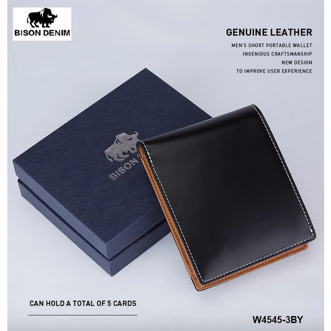 Jual Bison Denim-Dompet Pendek Pria Card Holder / Coin Kulit Sapi Asli ...