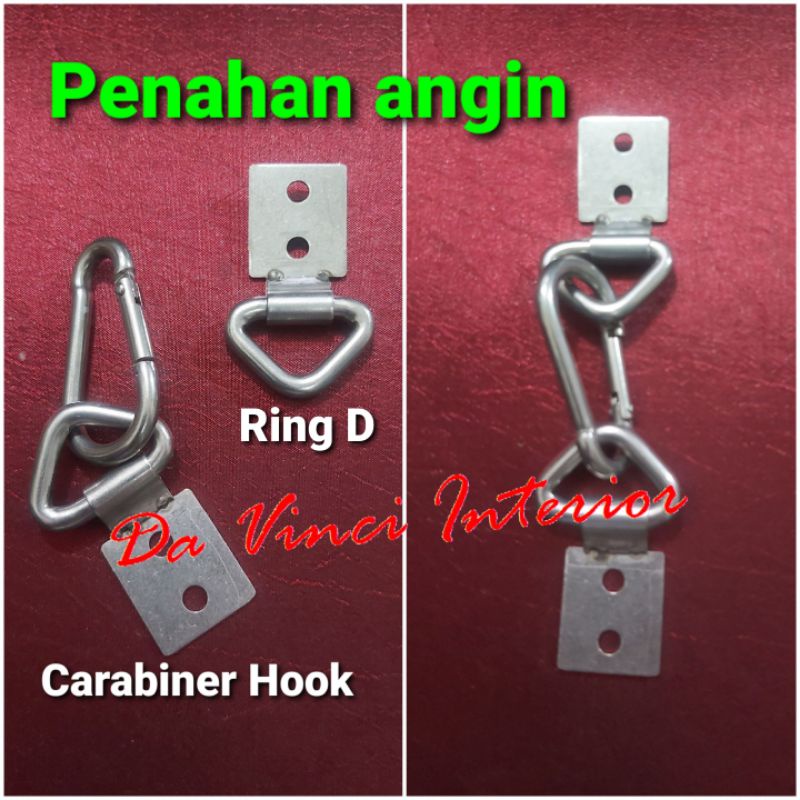 Jual Carabiner Hook plus Ring D penahan angin Roller Blind outdoor ...
