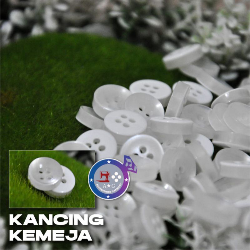Jual Kancing Baju Kemeja 9mm dan 11mm 144 Pcs Model Formal Putih ...