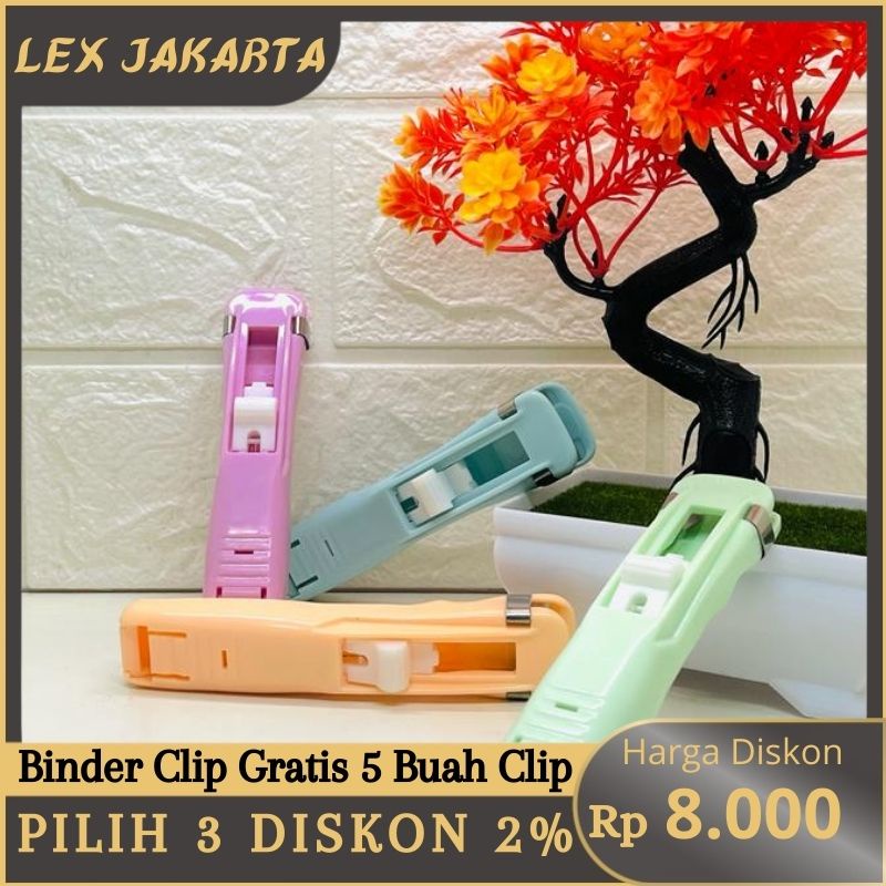 Jual Fastener Binder Clip Otomatis Gratis 5 Buah Clip Paper Clipper ...
