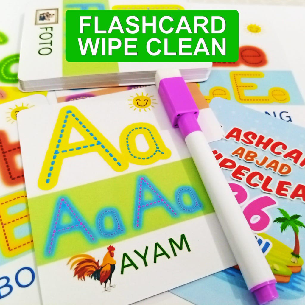 Jual QQS Flashcard anak edukasi belajar mengenal huruf abjad ...