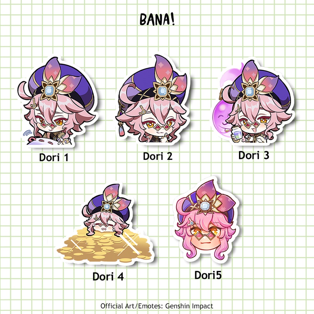 Jual Stiker Genshin Impact DORI Sticker Vinyl Waterproof Bijian | BANA ...