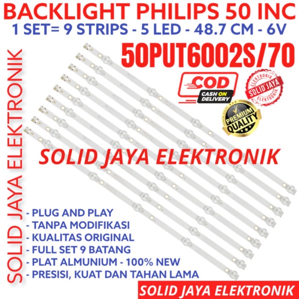 Jual BACKLIGHT TV LED PHILIPS 50 INC 50PUT6002 50PUT6002S LAMPU BL 6V ...