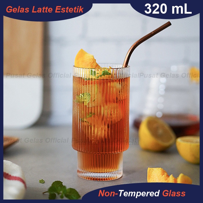 Jual Gelas Latte Estetik 320ml - Gelas Kaca - Gelas Iced Tea - Gelas ...