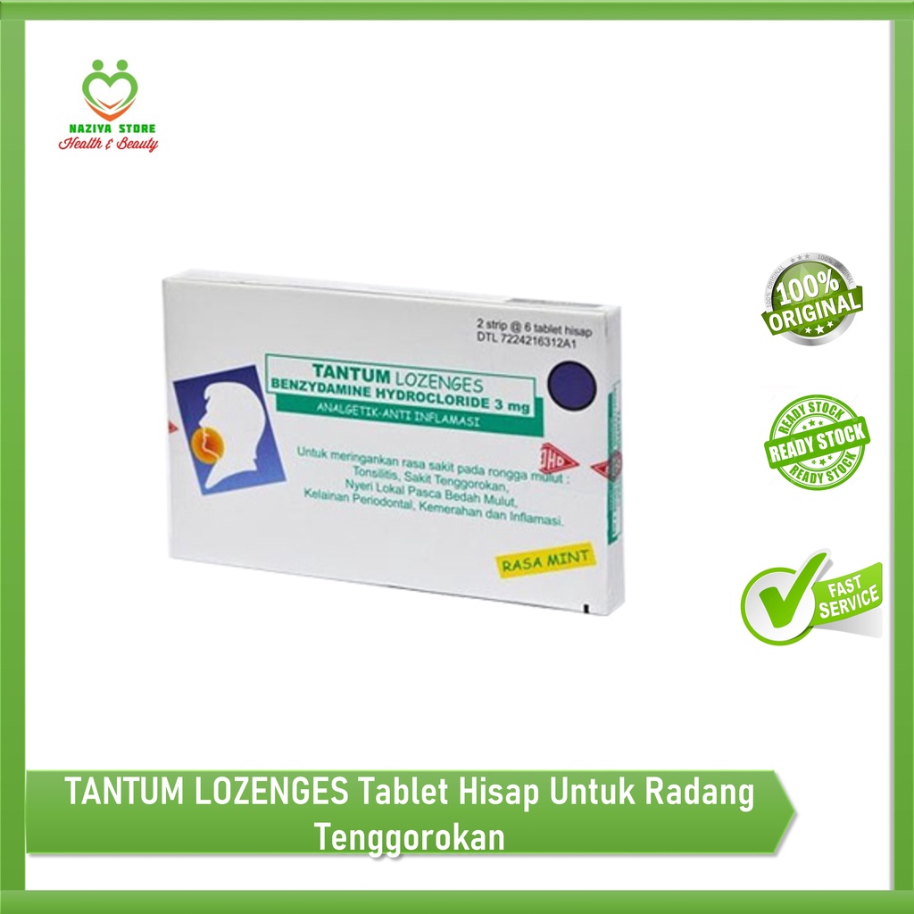 Jual TANTUM LOZENGES TABLET HISAP RADANG TONGGOROKAN PERMEN AMANDEL ...