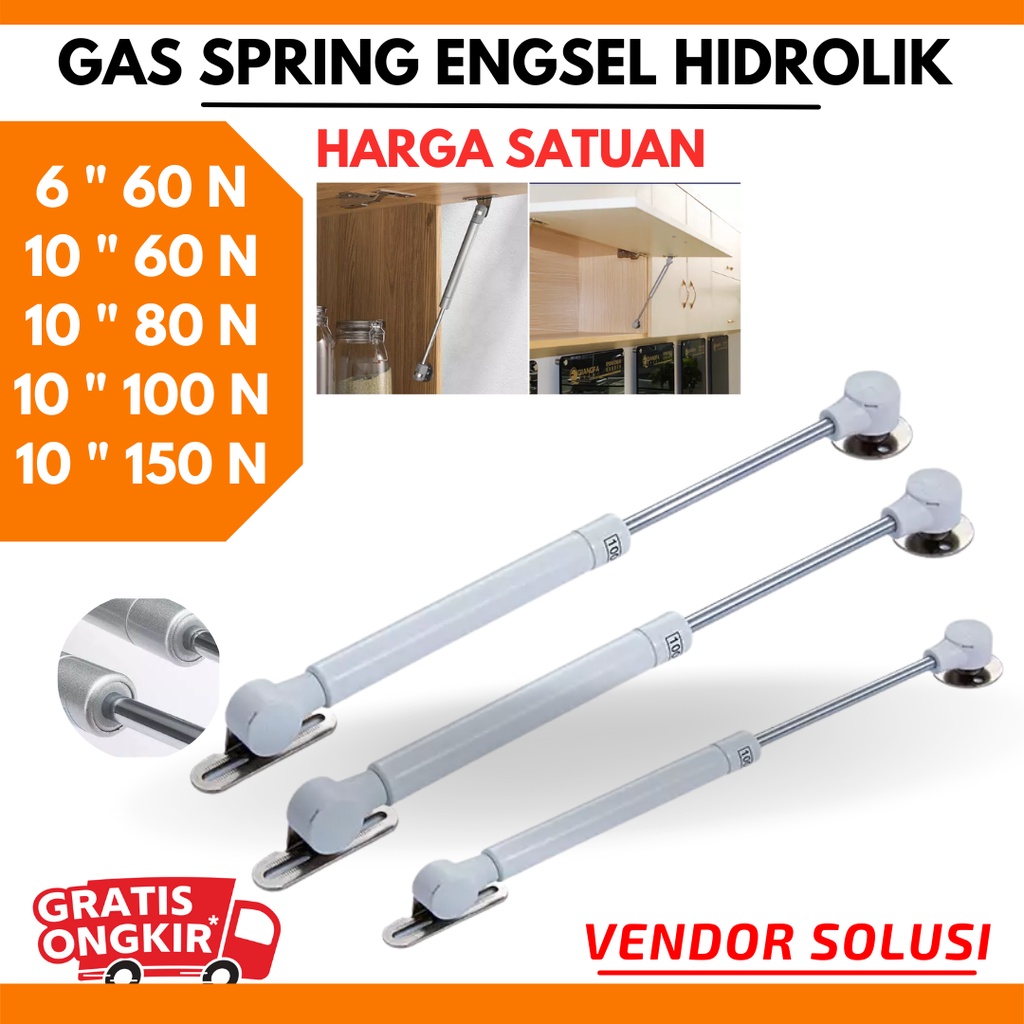Jual Gas Spring Pegas Hidrolik Kabinet Jok Motor Kitchen Set 60 80 100 ...
