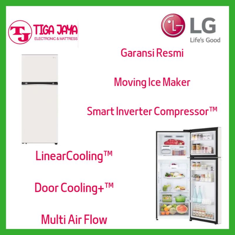 Jual LG KULKAS GNB392PQGB KULKAS 2 PINTU MACARON COLLECTION SMART INVERTER COMPRESSOR ™ GN ...