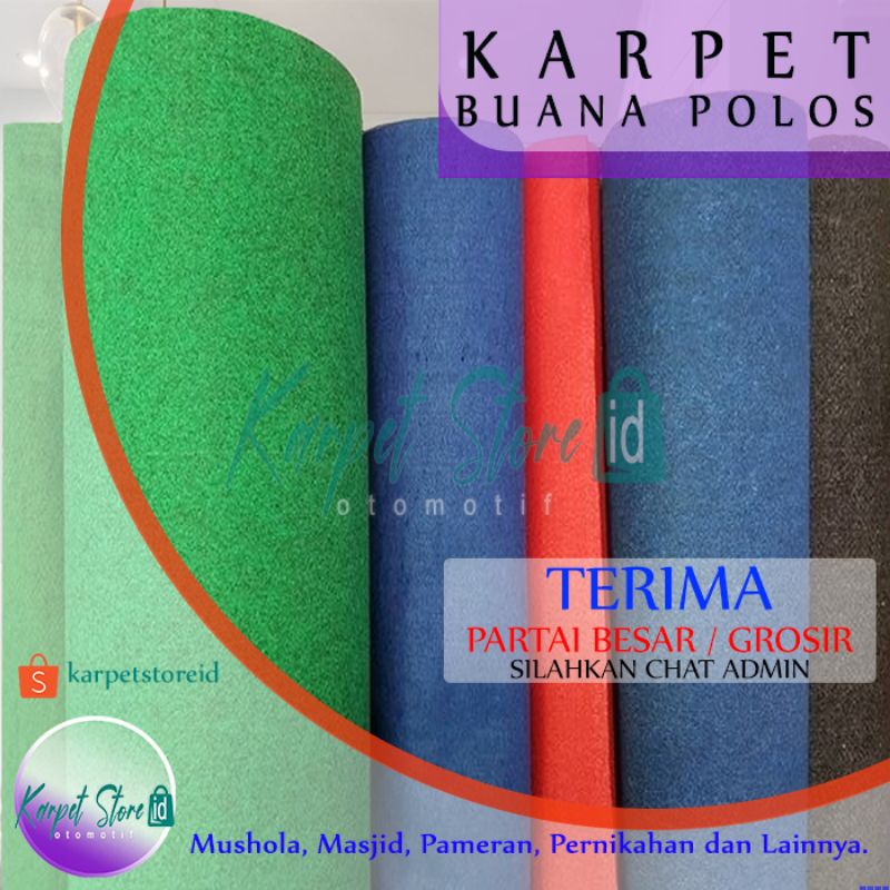 Jual KARPET BUANA BLUDRU POLOS KARPET MUSHOLA ROL 30 METER X 2 METER | Shopee Indonesia