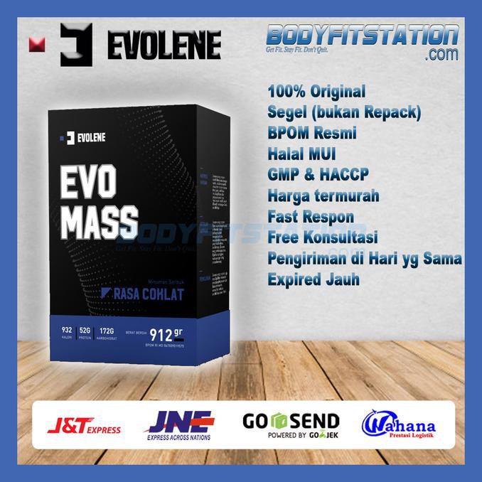 Jual EVOMASS 912 GRAM EVOLENE ORIGINAL SUSU FITNESS GAINER 2 LBS HALAL BPOM EVOLENE EVO MASS MAS ...