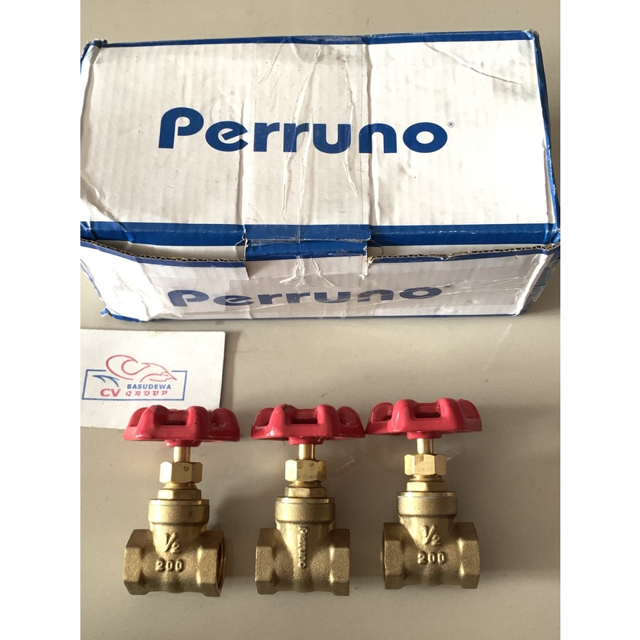 Jual GATE VALVE PERRUNO 1/2 INCH GATE VALVE KUNINGAN / STOP KRAN ...