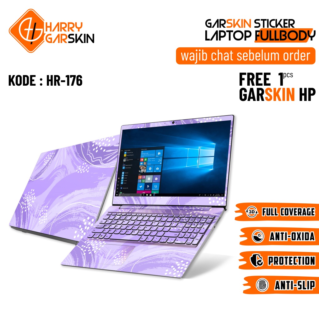 Jual Garskin Laptop Full Body Motif Kode HR176-HR180 Bisa Request ...