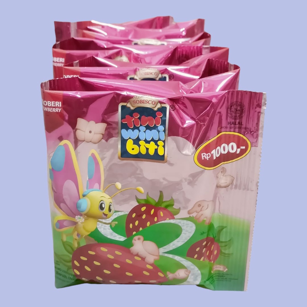 Jual Tini Wini Biti Rasa Strawberry Biskuit 18gr [10 sachet/renceng ...