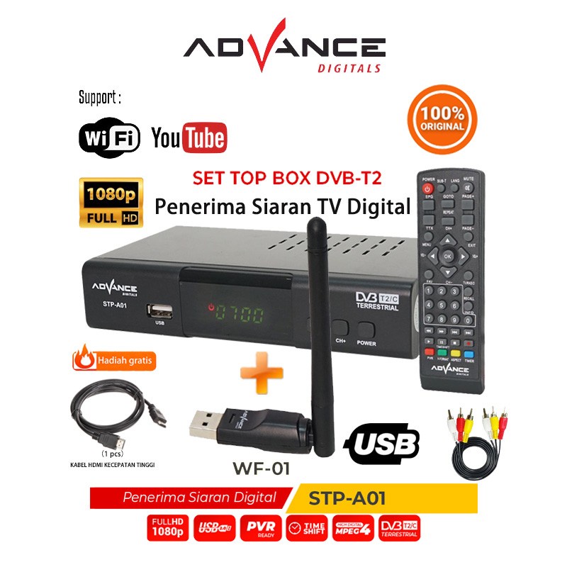 Jual Box TV Digital Advance STP-A01 Set Top Box TV Digital Receiver Full HD/STB - STB+RCA+HDMI ...