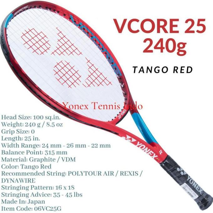 Jual YONEX VCORE 25 240G TANGO RED - RACKET TENNIS SD5646DDS | Shopee Indonesia