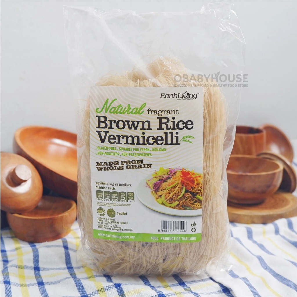 Jual Earth Living Organic Natural Fragrant Brown Rice Vermicelli 400 gr | Shopee Indonesia