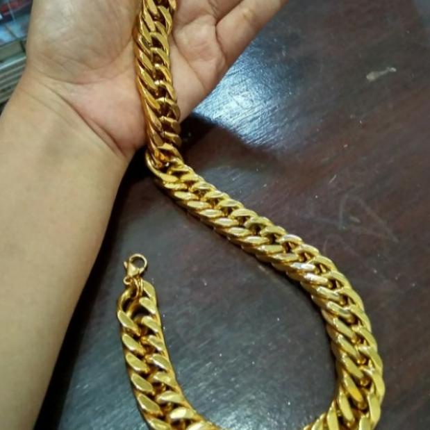 Jual kalung pria rantai besar super big size titanium gold emas ...