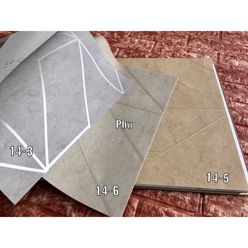 Jual WALLPAPER DINDING MOTIF KOTAK GEOMETRI LIST ABU GOLD INDUSTRIAL ...