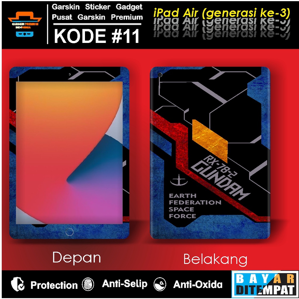 Jual Garskin iPad Air (generasi ke-3) Kode # 11-15 Depan Belakang Bisa ...