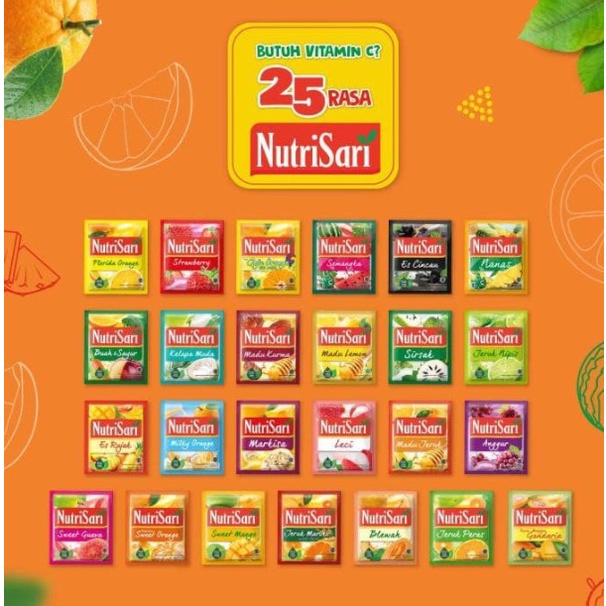 Jual NutriSari Aneka Rasa 11gr x 10Pcs (1 Renceng) Minuman Nutri sari ...