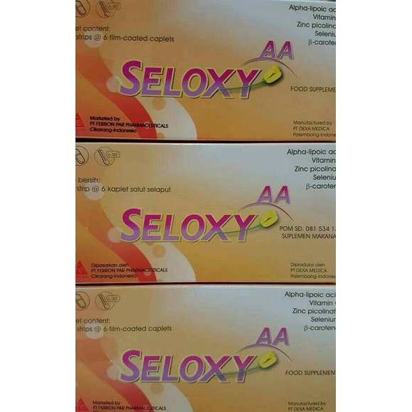 Jual seloxy aa ( suplement kulit dan antioksidan ) | Shopee Indonesia