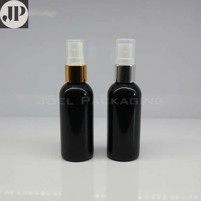 Jual BOTOL 60 ML HITAM SOLID SPRAY GOLD SILVER 60ML BR BLACK GLOSY HALF CAP - Tutup Gold ...