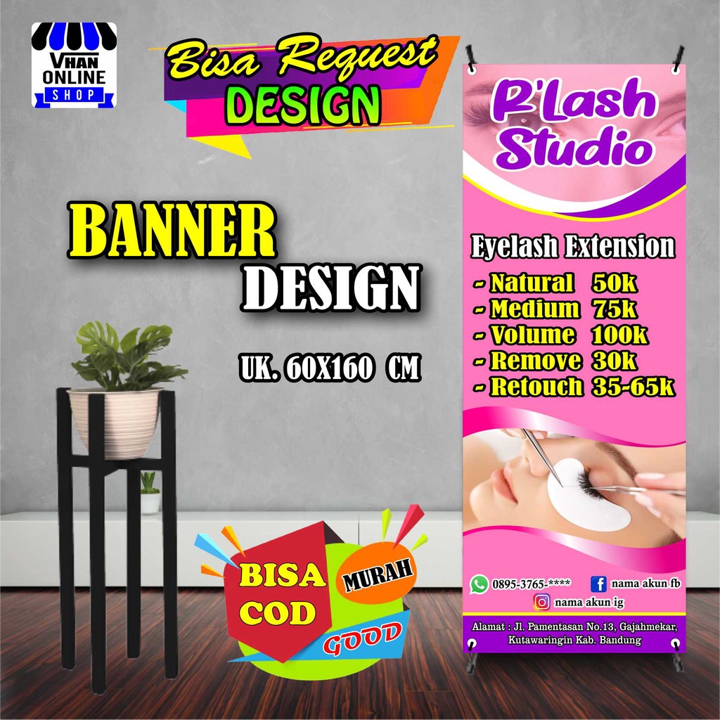Jual Spanduk Banner Eyelash Extension, Salon, Perawatan Wajah Keren ...