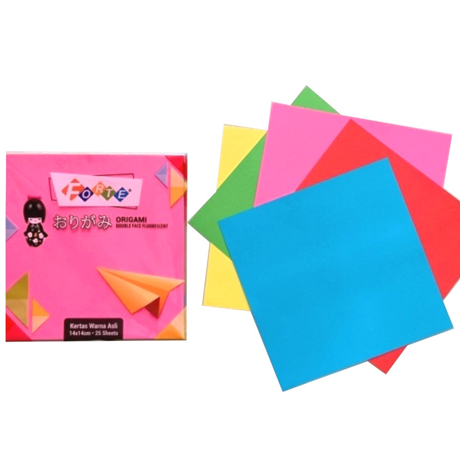 Jual Kertas lipat Origami FORTE dua sisi ukuran 16 x 16 cm isi 25 ...