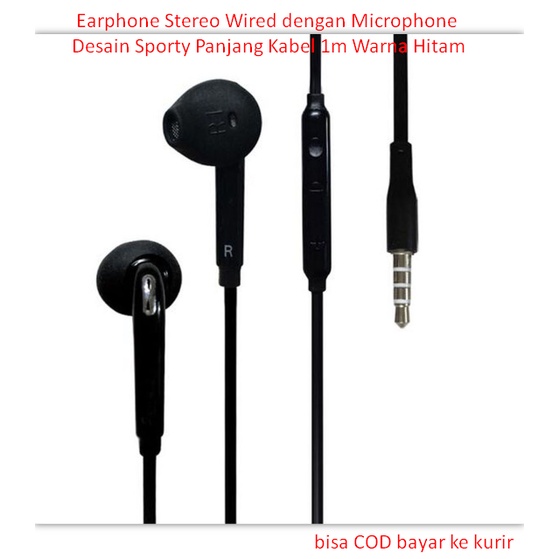 Jual Earphone Stereo Wired dengan Microphone Desain Sporty Panjang ...