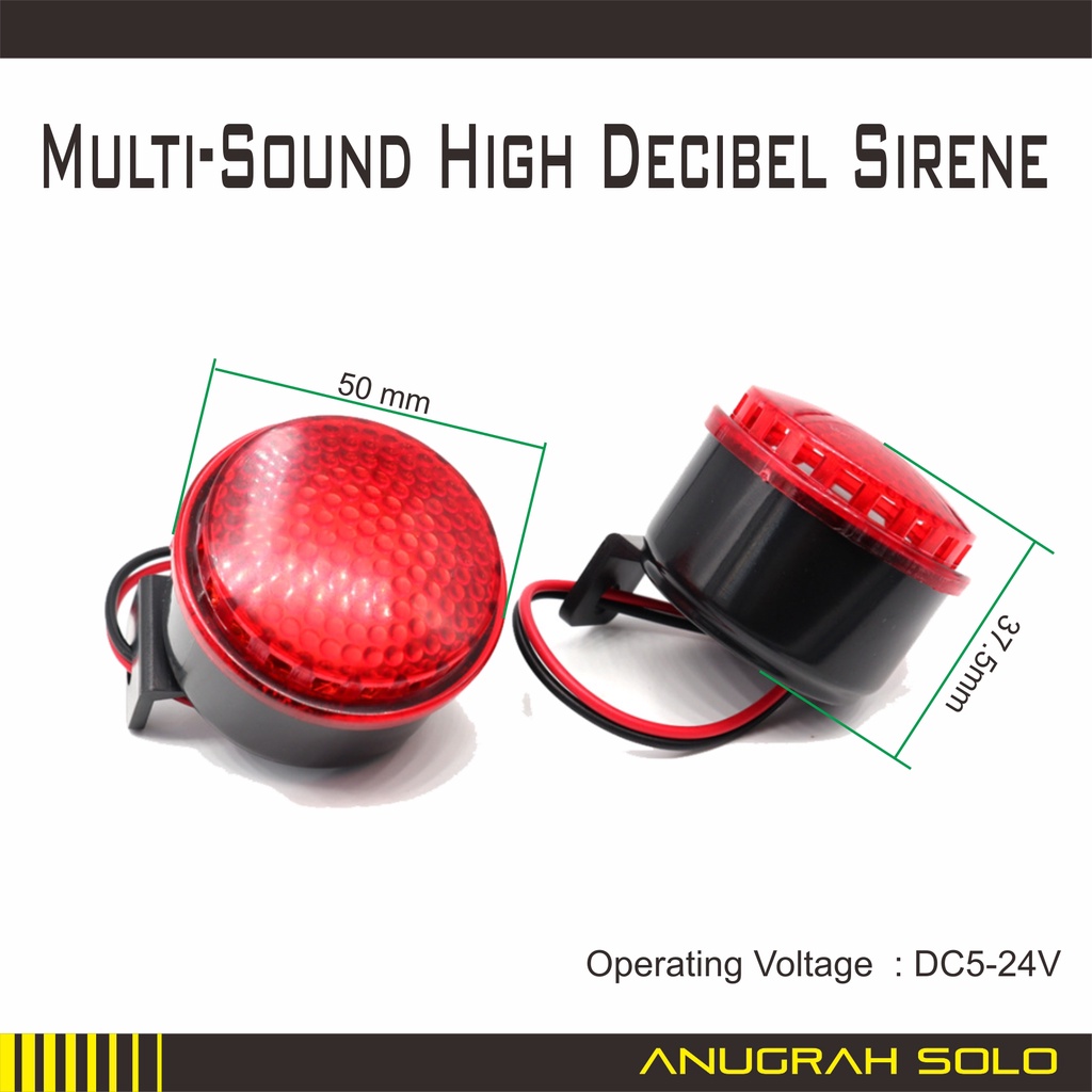 Jual Multi Tone Alarm High Decibel Siren 12V 24V Sirine dgn Lampu ...
