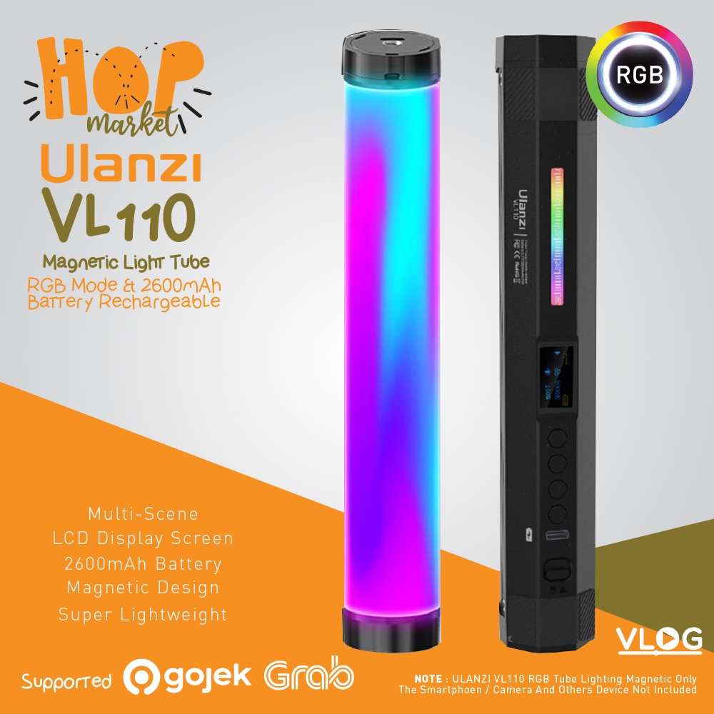 Jual ULANZI VL110 Magnetic RGB Tube Light 24CM Lampu LED Assembled Portable for Tiktok ...