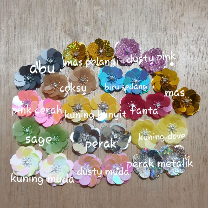 Jual Bunga Payet Teratai +-3,5 cm/per 5 pcs | Shopee Indonesia