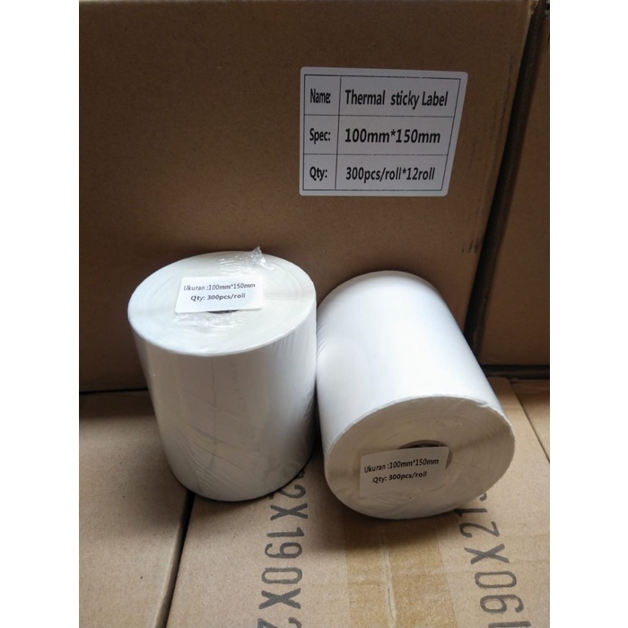Jual Therm 100 X 150 Mm Kertas Sticker Direct Thermal Label Barcode 300Pc | Shopee Indonesia