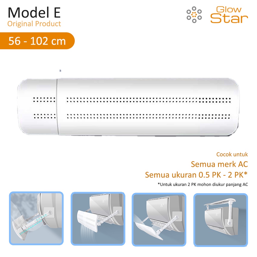 Jual Penahan AC Cover Angin Adjustable Air Conditioner Talang AC ...