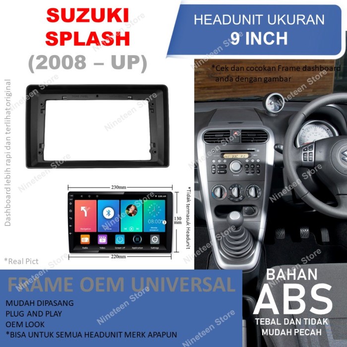 Jual Frame Panel Headunit Android Mobil Suzuki Splash 9 inch PNP ...