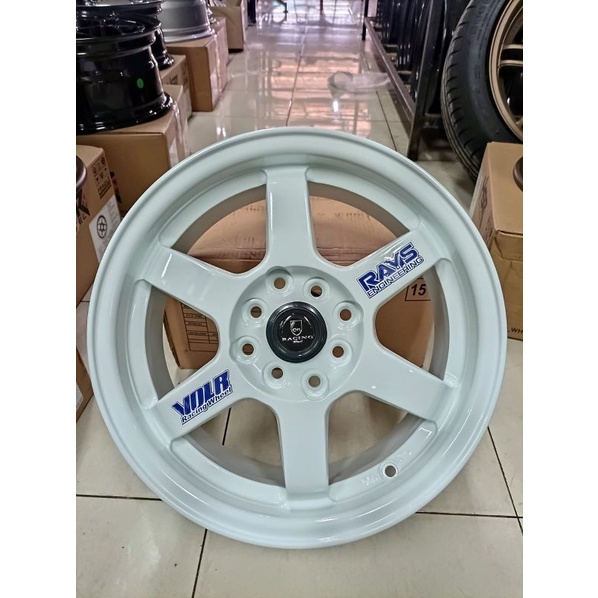 Jual Jual Velg TE37 VOLK RAYS R15X6,5 Hole/Pcd 4X100/4X114,3 ET40 warna White/putih | Shopee ...