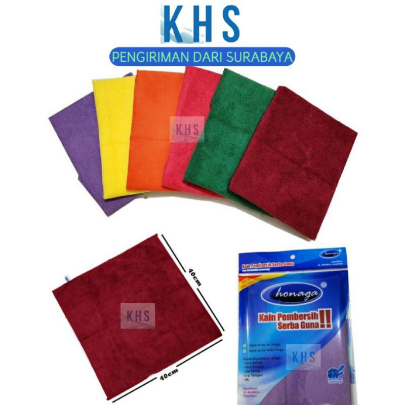 Jual Microfiber 40x40 Lap Kain Serbaguna Pembersih Mobil Honaga ...