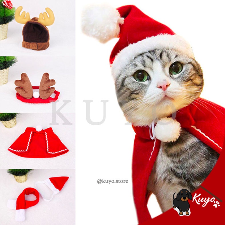 Jual Topi Kostum Bando Jubah Cape Santa Atribut Natal Anjing Kucing Dog ...