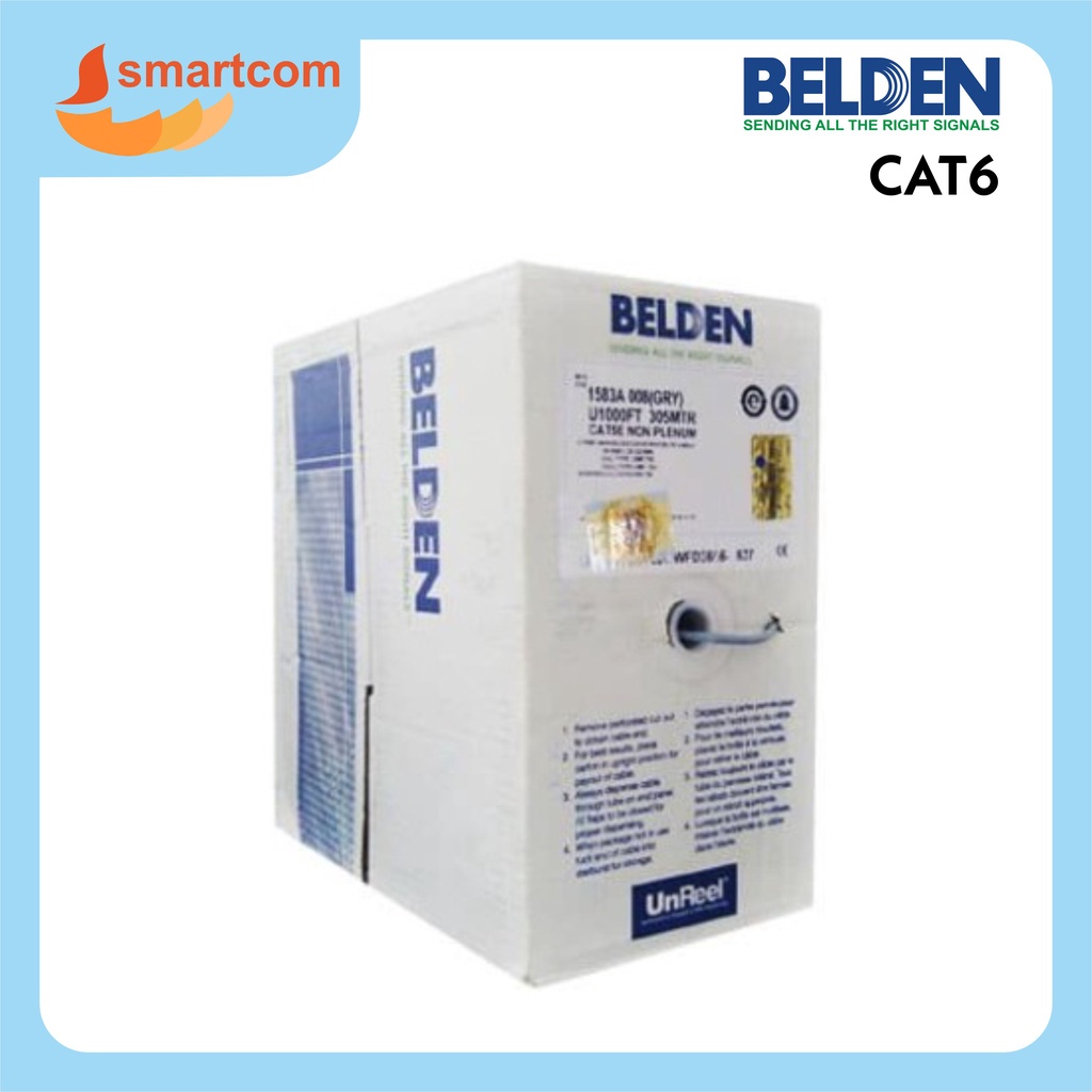 Jual KABEL UTP LAN BELDEN CAT6 - CAT 6 BELDEN ORIGINAL 305M | Shopee ...