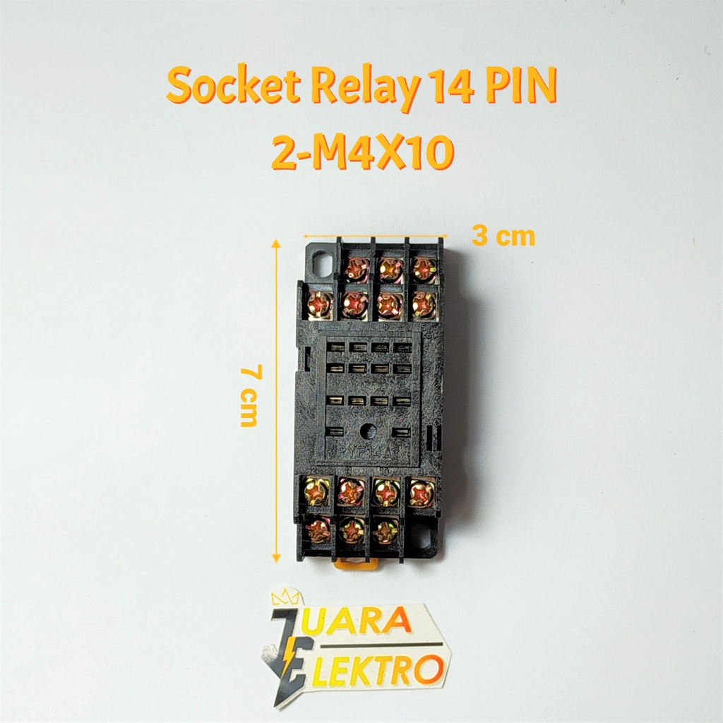 Jual Socket Relay 14 PIN 2-M4X10 | Socket Relay PYF14A-E 14 Pin Kaki ...
