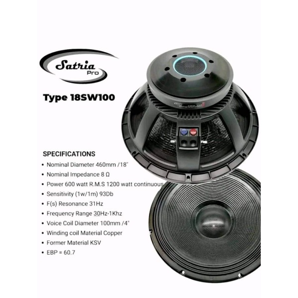 Jual speaker satria 18sw100 | Shopee Indonesia