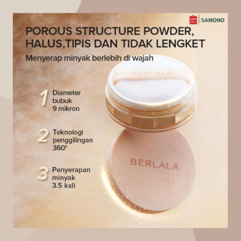 Jual MINISO BERLALA OIL-FREE MATE LOOSE POWDER | BEDAK | Shopee Indonesia