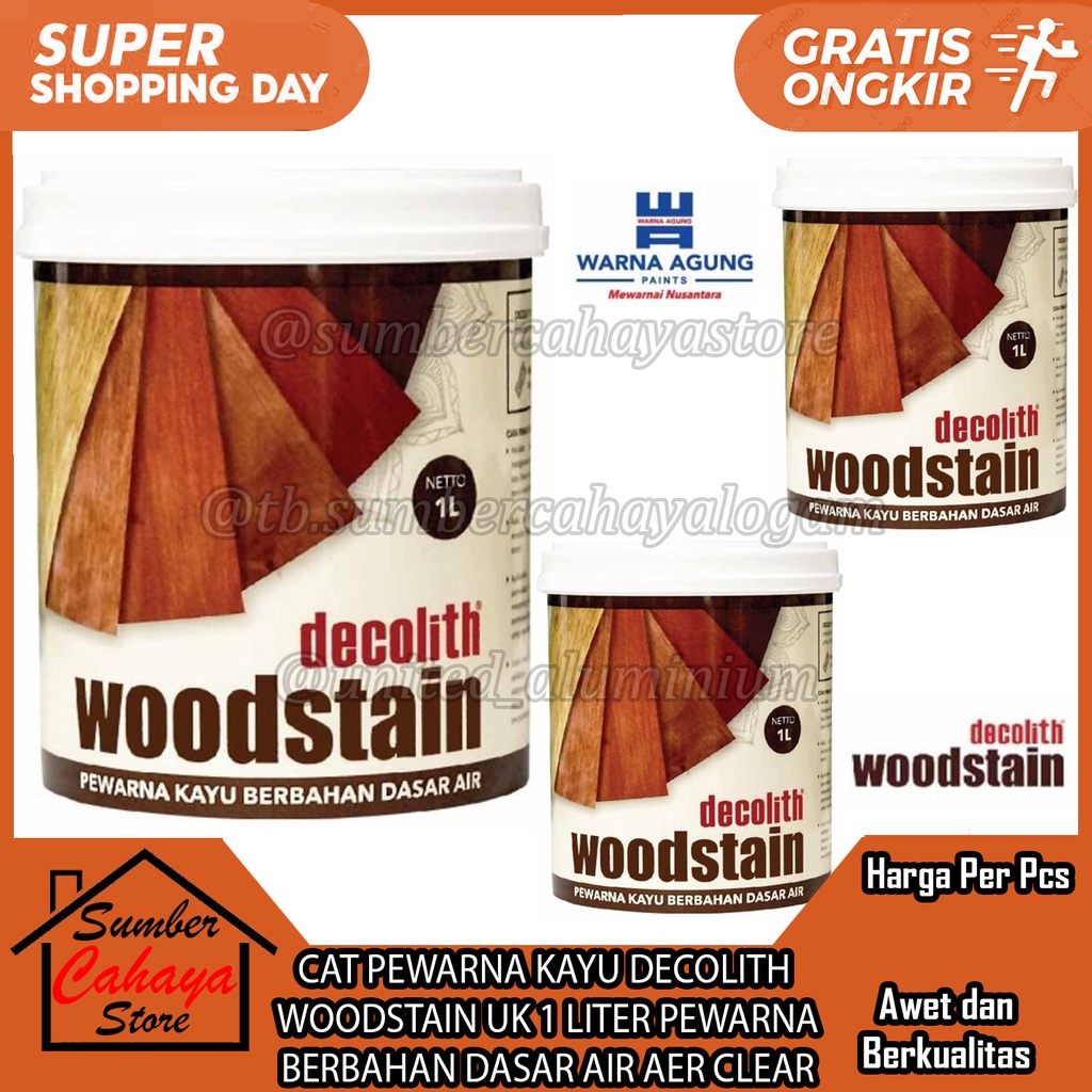 Jual CAT PEWARNA KAYU DECOLITH WOODSTAIN UK 1 LITER CET PELAPIS PEWARNA ...