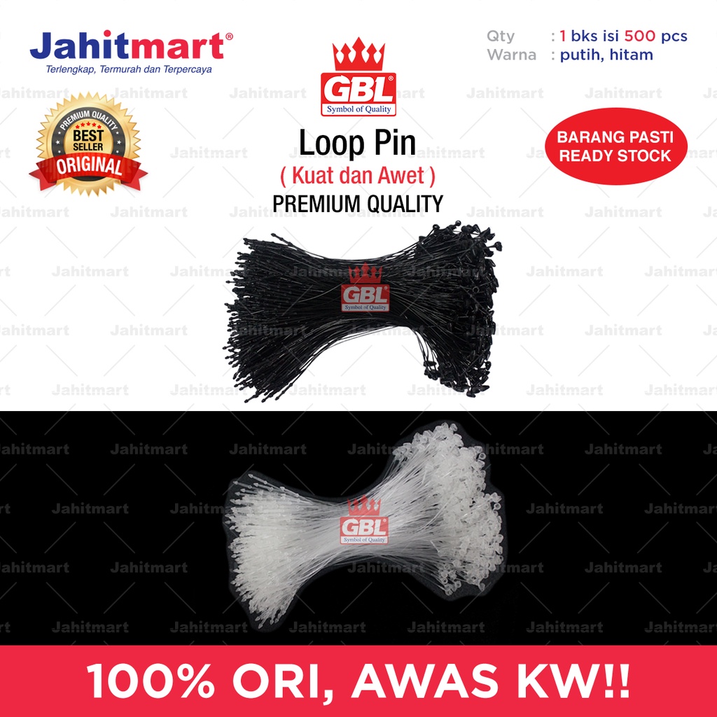 Jual Loop pin / Loopin / String Pin / String Pin Merk GBL isi 500 Pcs ...