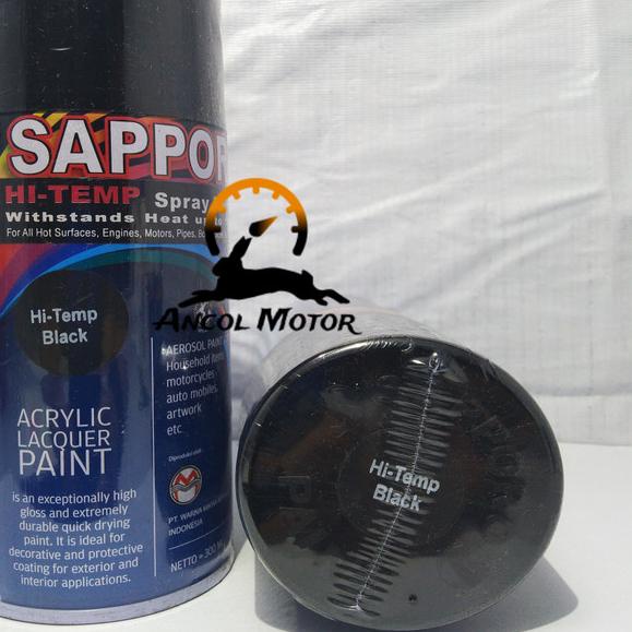 Jual Sapporo Black Hi-Temp Cat Semprot Saporo Hitam Anti Tahan Panas Api | Shopee Indonesia