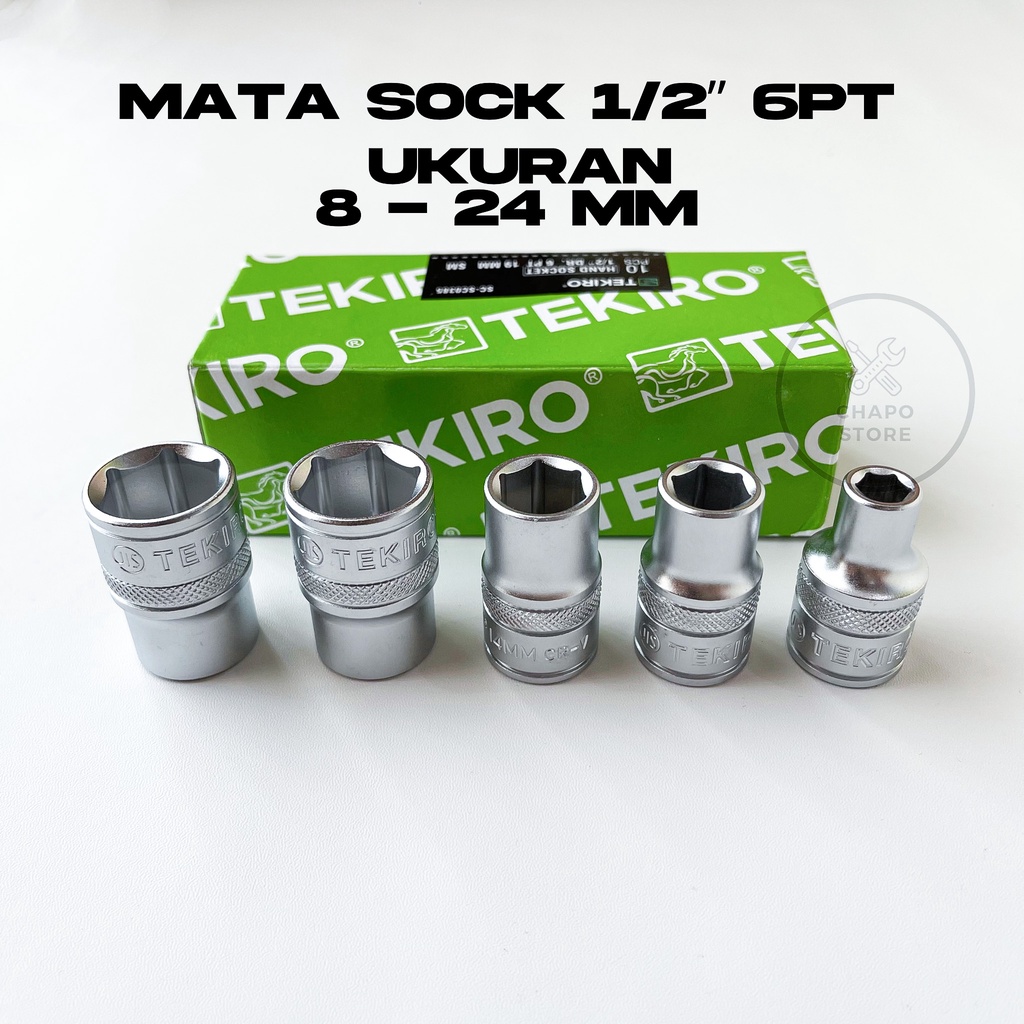 Jual Tekiro mata kunci sok sock shock socket 1/2" inch 6PT 12PT 8 - 32 MM | Shopee Indonesia