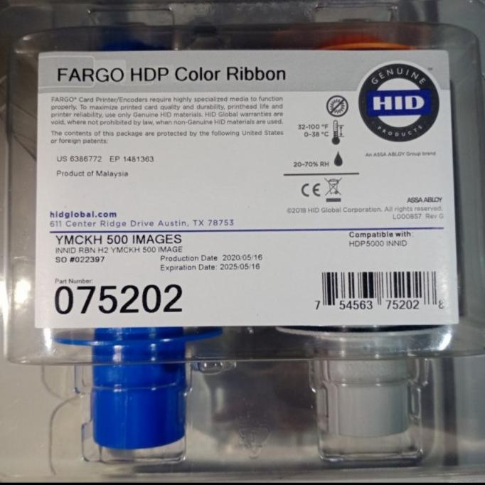 Jual Fargo HDP Color Ribbon 075202 YMCKH 500 Images 075202-056 Original ...