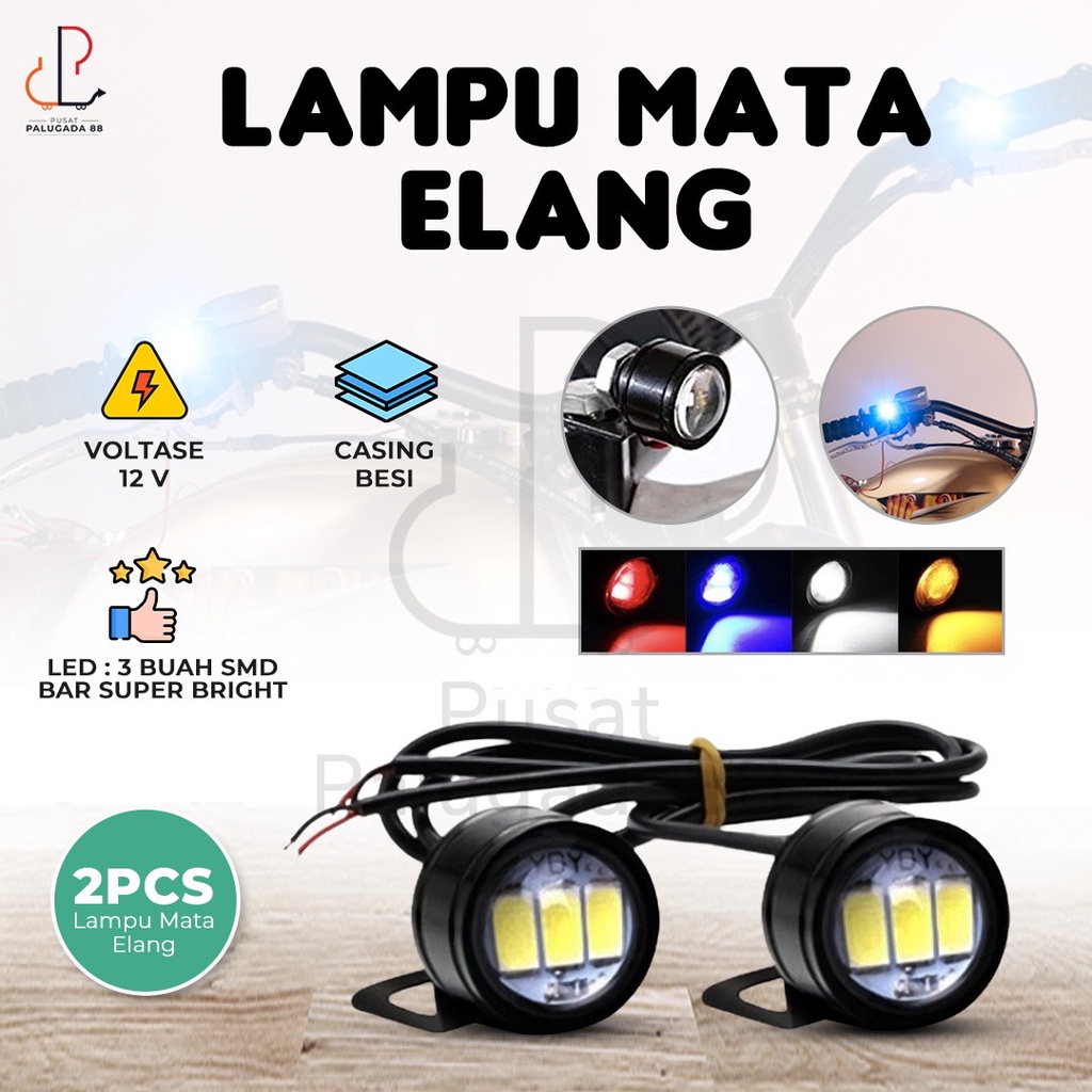 Jual Lampu LED Mata Elang Strobo Kedip Flash 3 Led Eagle Eye Blitz Bracket DRL Spion Bumper ...