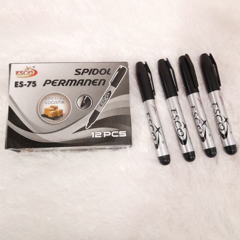 Jual SPIDOL PERMANENT ISI 12PCS SPIDOL MARKER ESCO GROSIR | Shopee ...