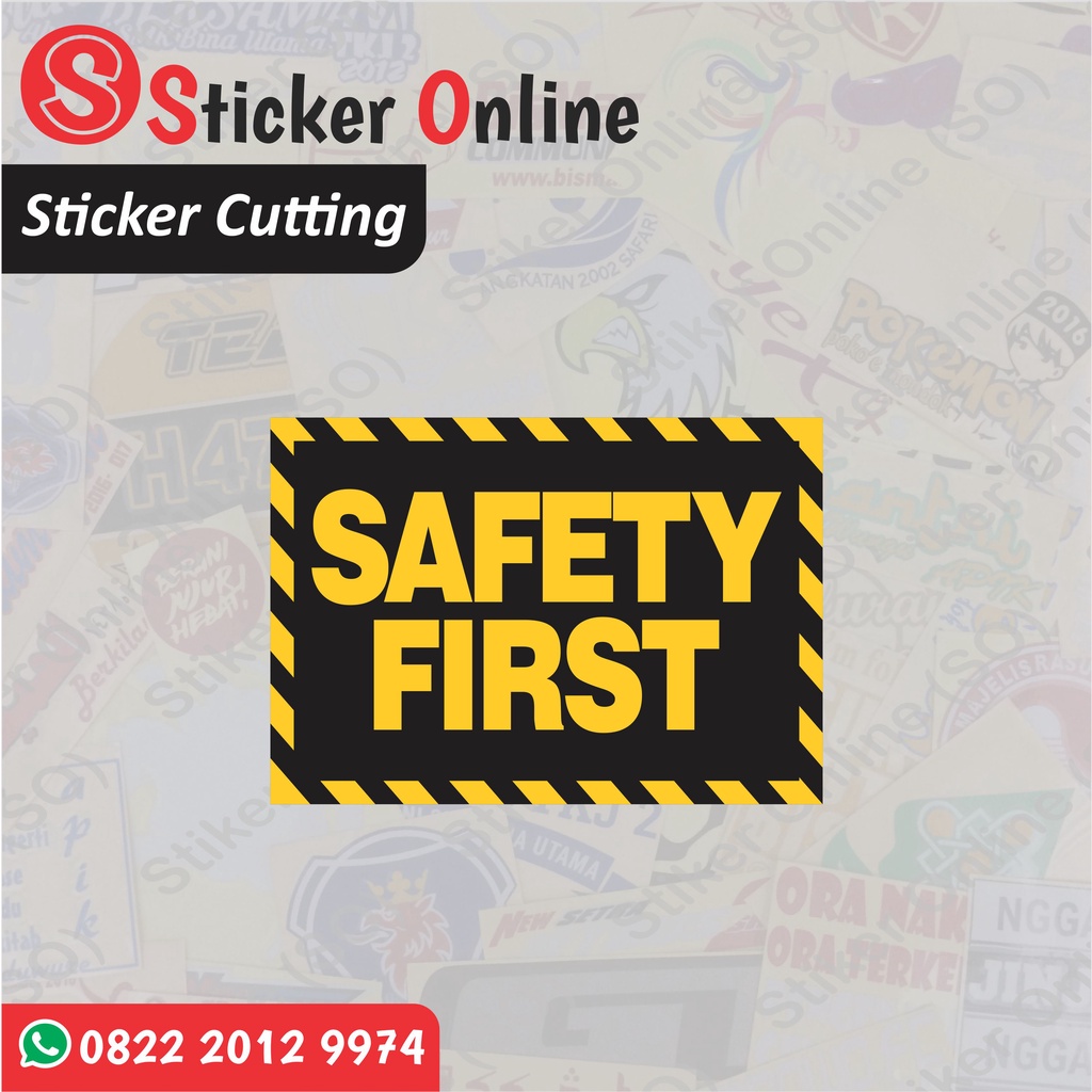 Jual Stiker Safety First Helm | Sticker Cutting Motor Mobil Helm | Shopee Indonesia