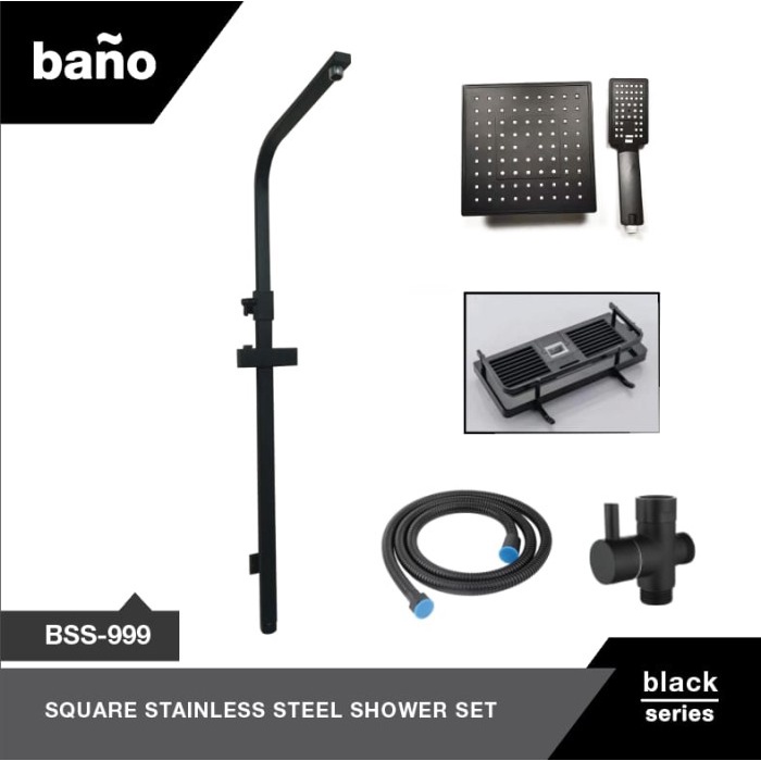 Jual Shower Tiang Hitam Kotak Bano / Shower Set Hitam Kotak Bano ...